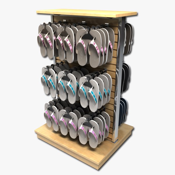 3d men sandals display rack