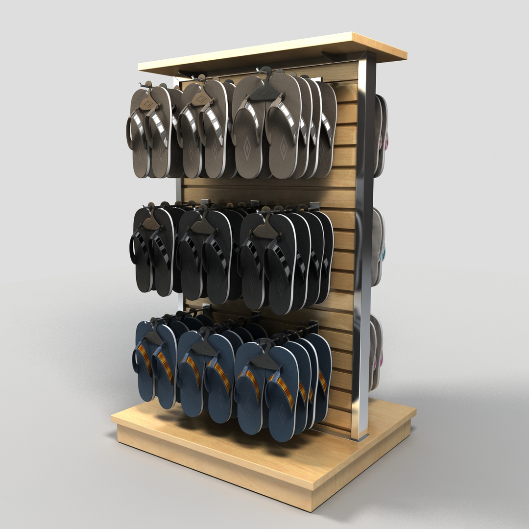 3d men sandals display rack