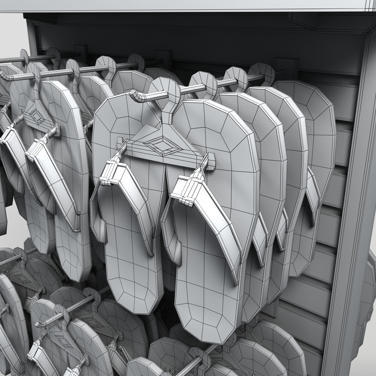 3d men sandals display rack