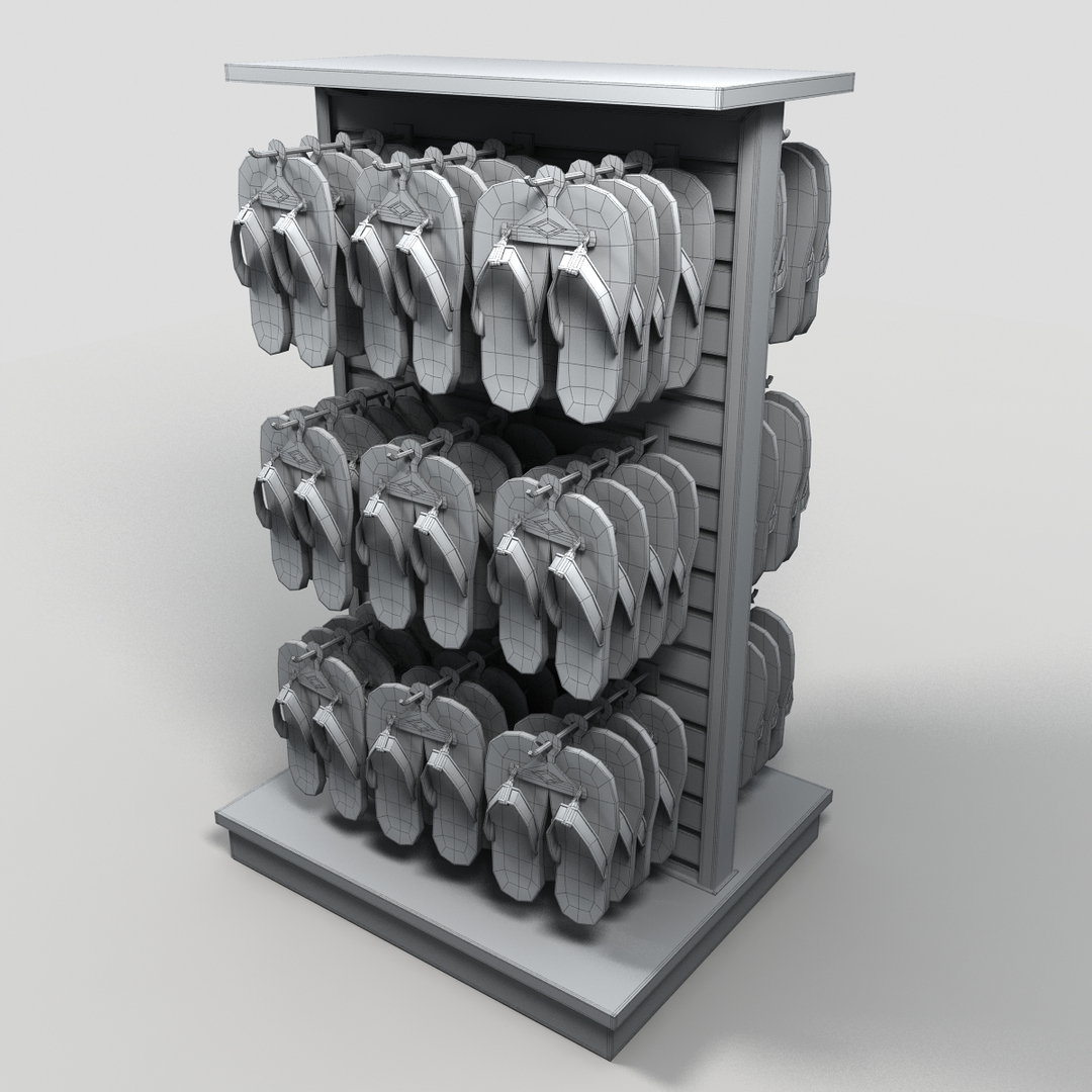 3d men sandals display rack