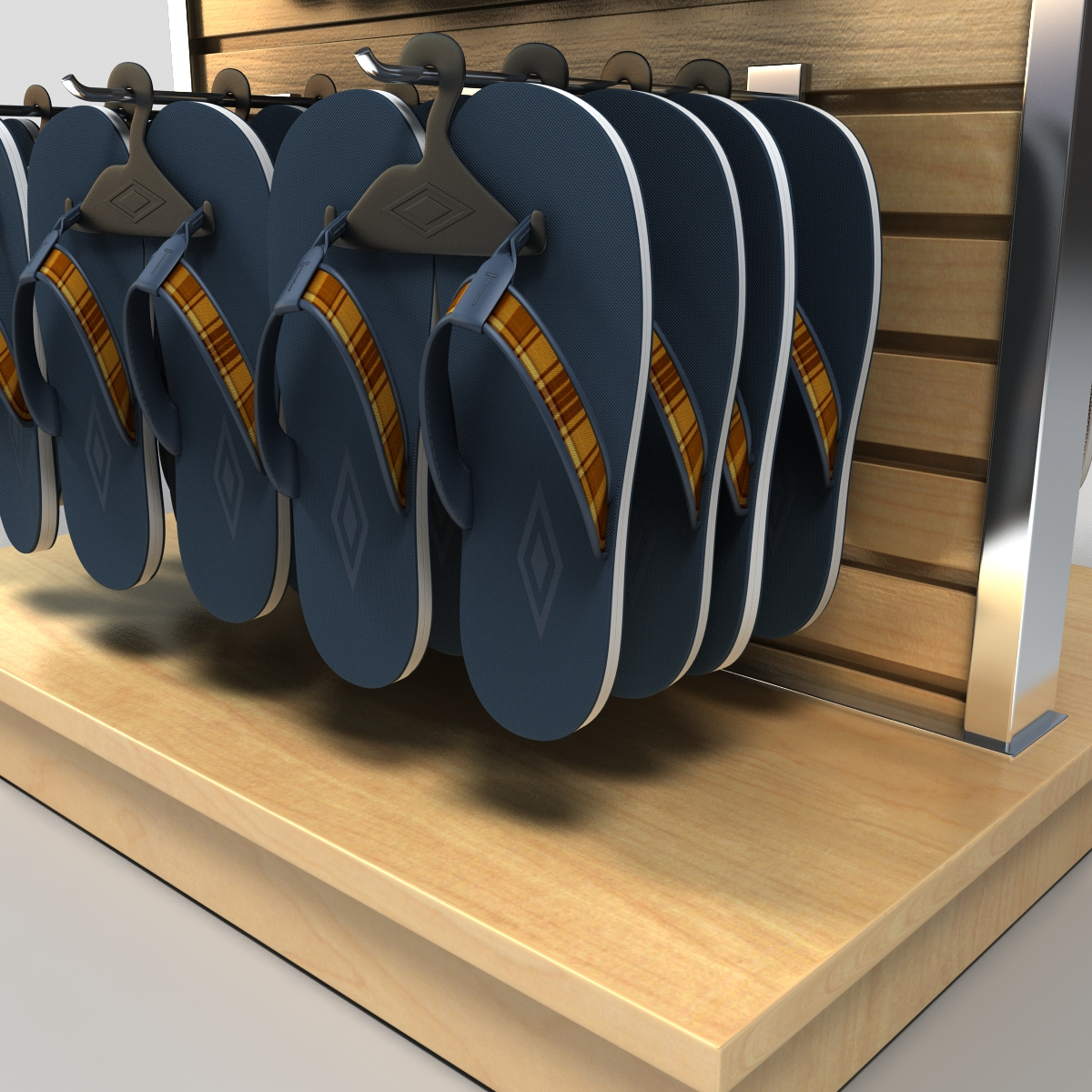 3d men sandals display rack