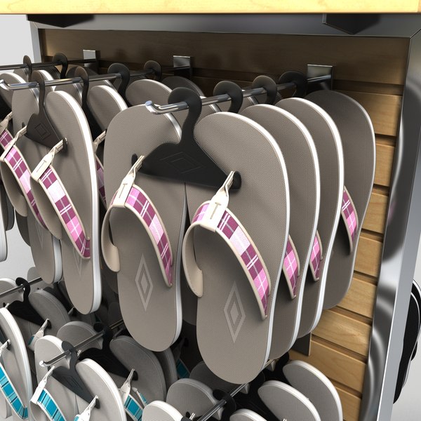 3d men sandals display rack