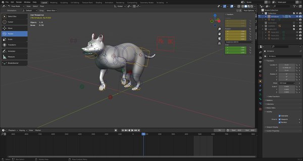 modelo 3d Animación montada de mapache en Blender - TurboSquid 2009520