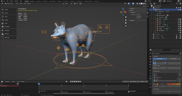 modelo 3d Animación montada de mapache en Blender - TurboSquid 2009520