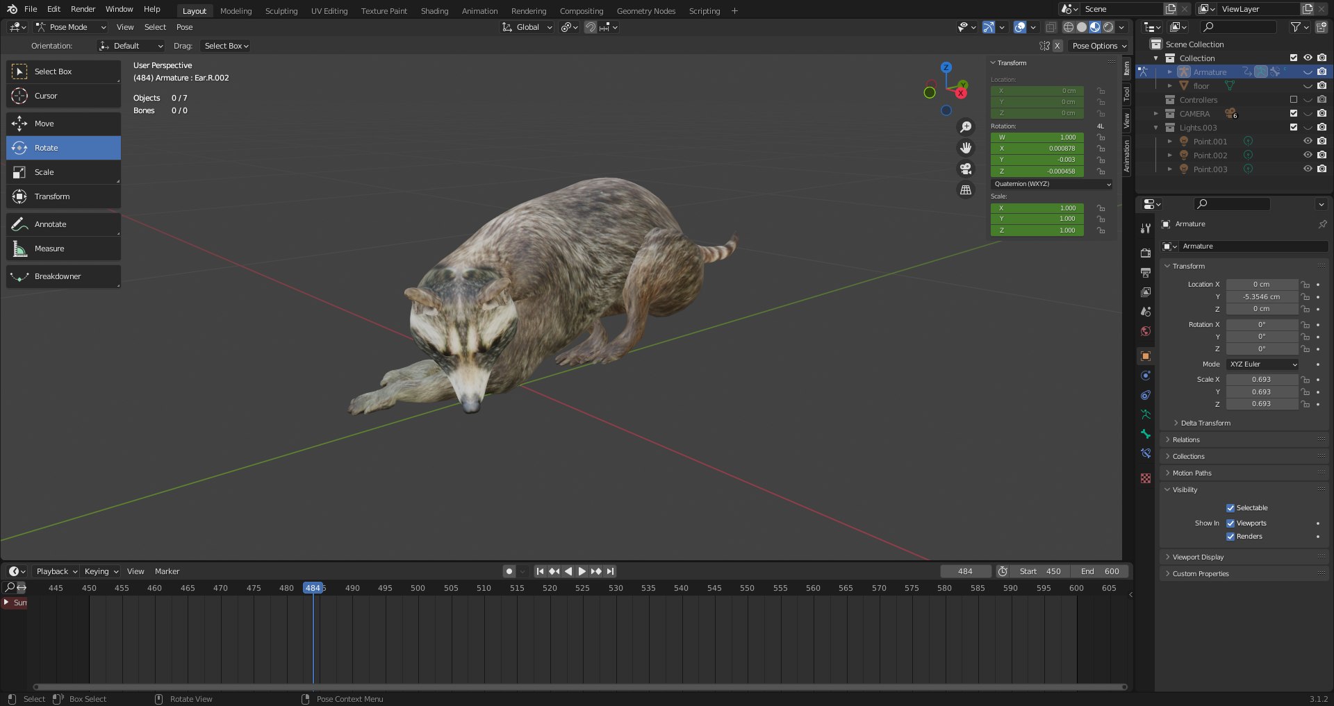 3D Model Raccoon Rigged Animation In Blender - TurboSquid 2009520