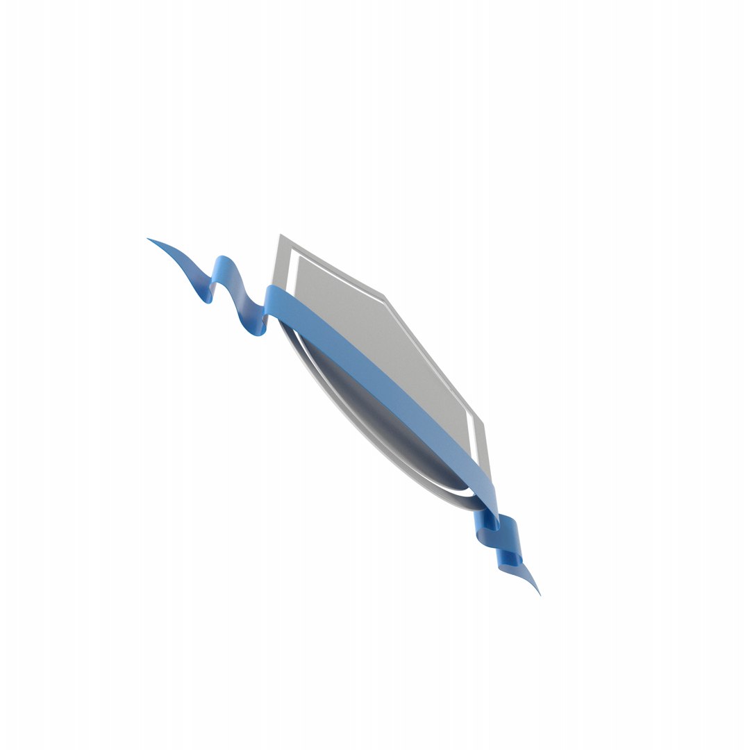 3D Blue Ribbon Label And Banner - TurboSquid 2281104