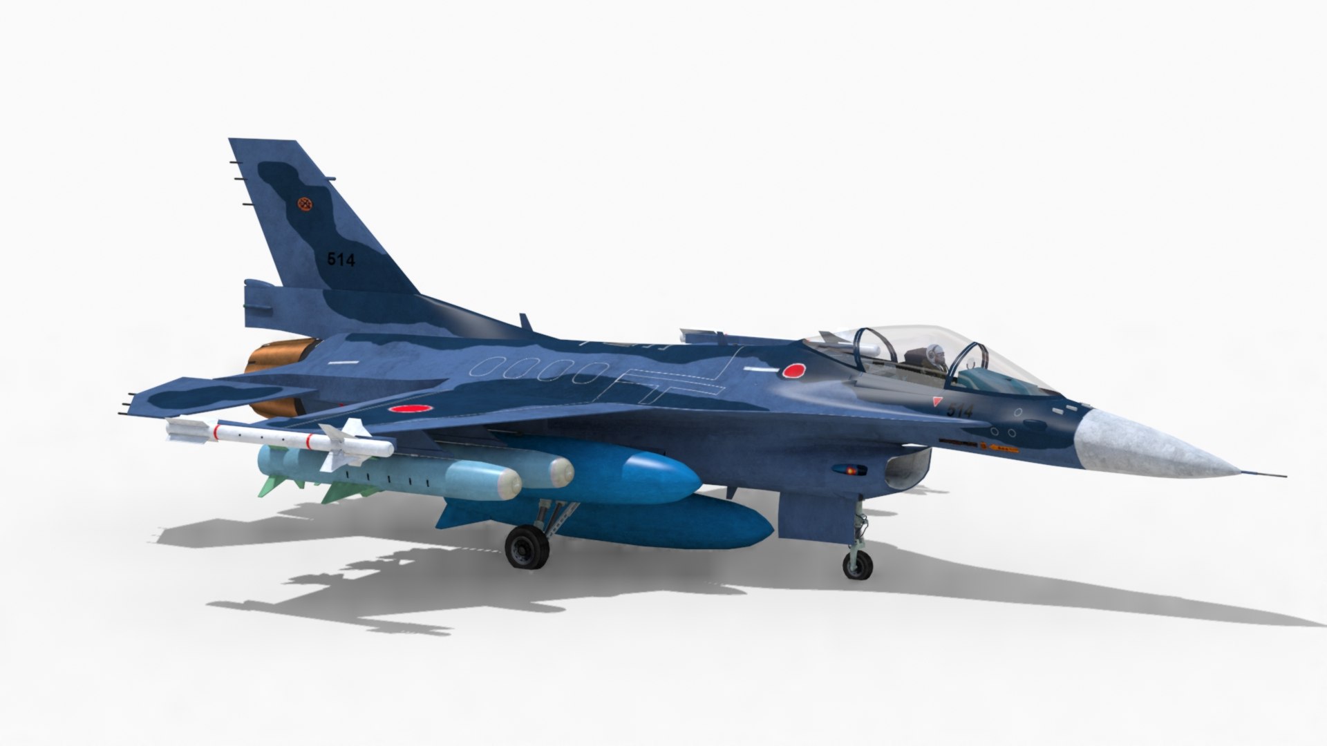 3D Japanese F2 Fighter Jet Model - TurboSquid 2267263