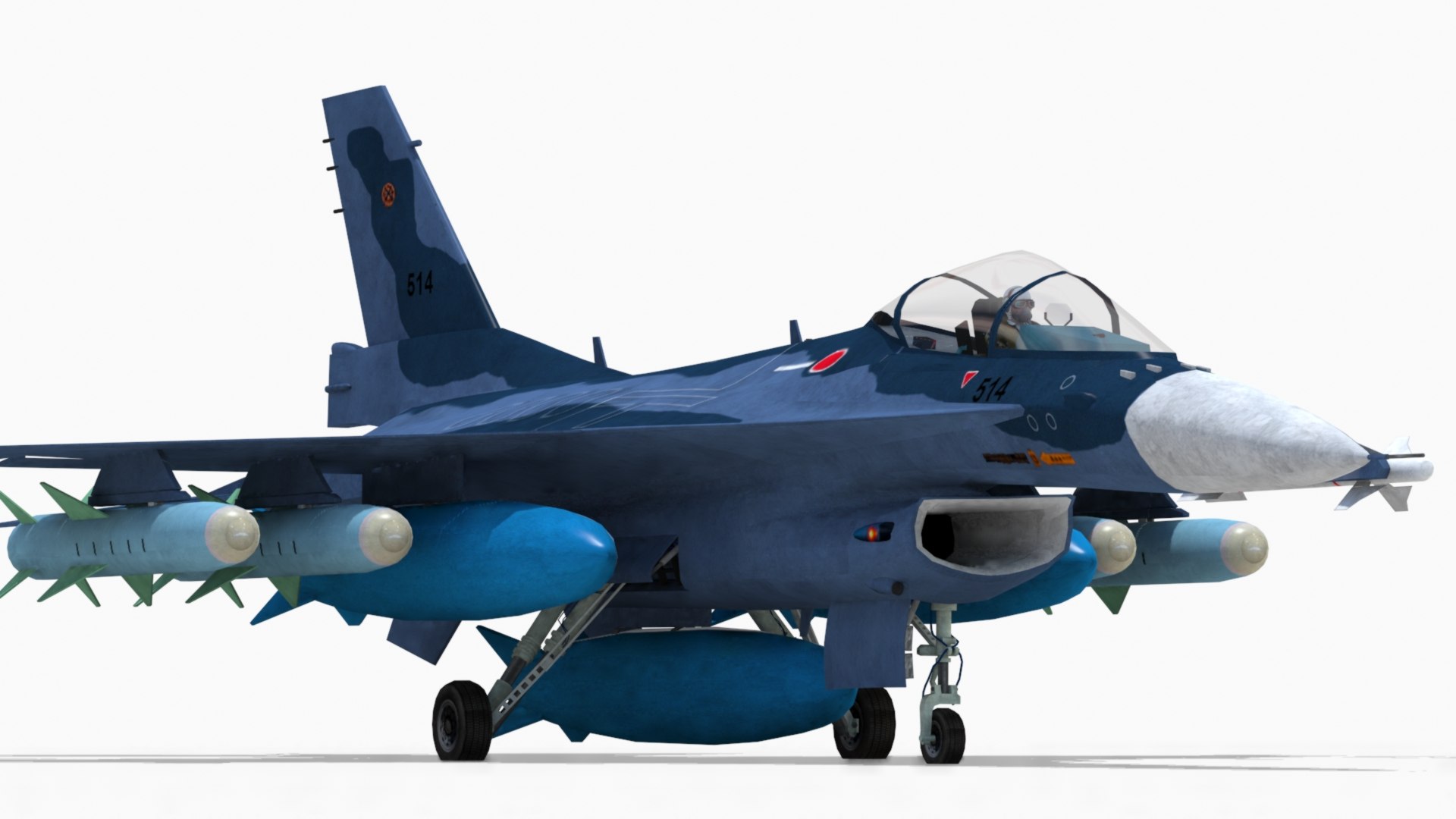 3D Japanese F2 Fighter Jet Model - TurboSquid 2267263