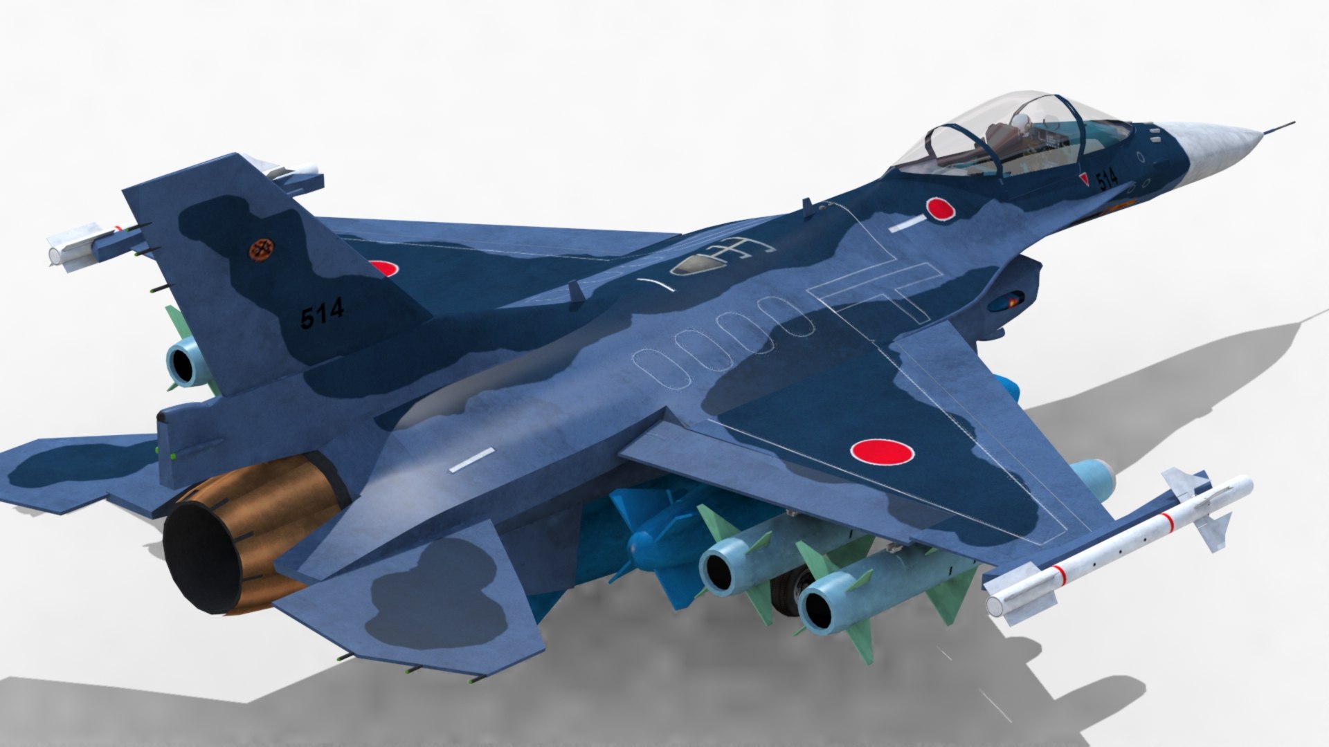 3D Japanese F2 Fighter Jet Model - TurboSquid 2267263