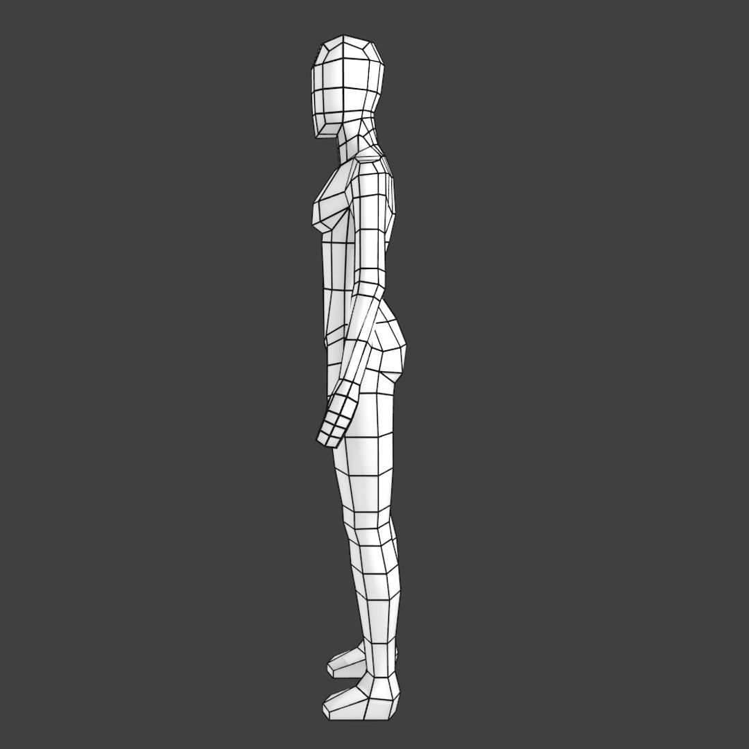 Simple Low-poly Base Mesh 3d Model