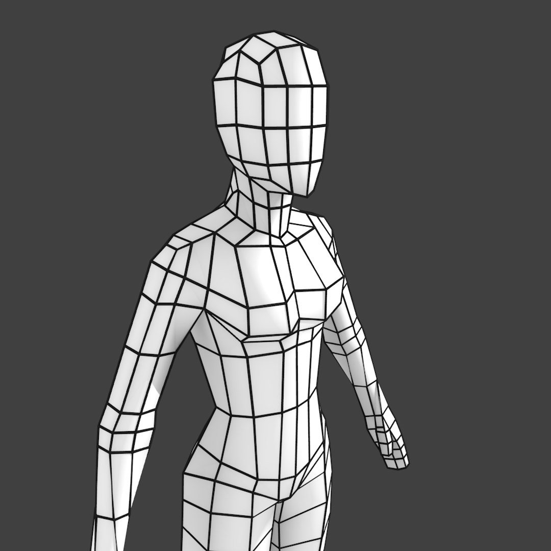 Simple Low-poly Base Mesh 3d Model