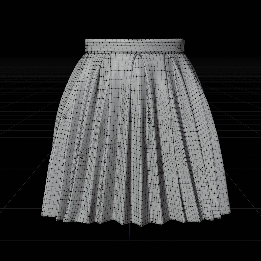 3D Model Pleated Leather Mini Skirt - TurboSquid 2341998
