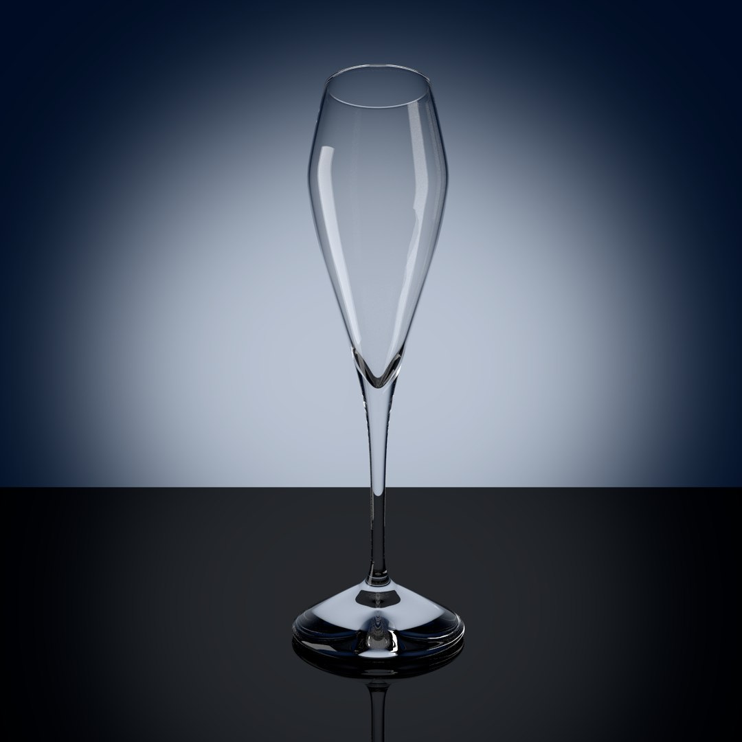 3d champagne glass model