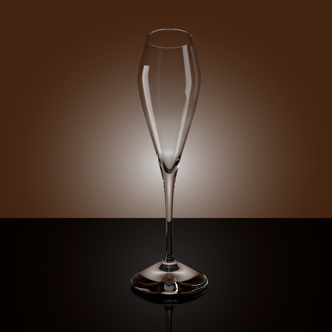3d champagne glass model