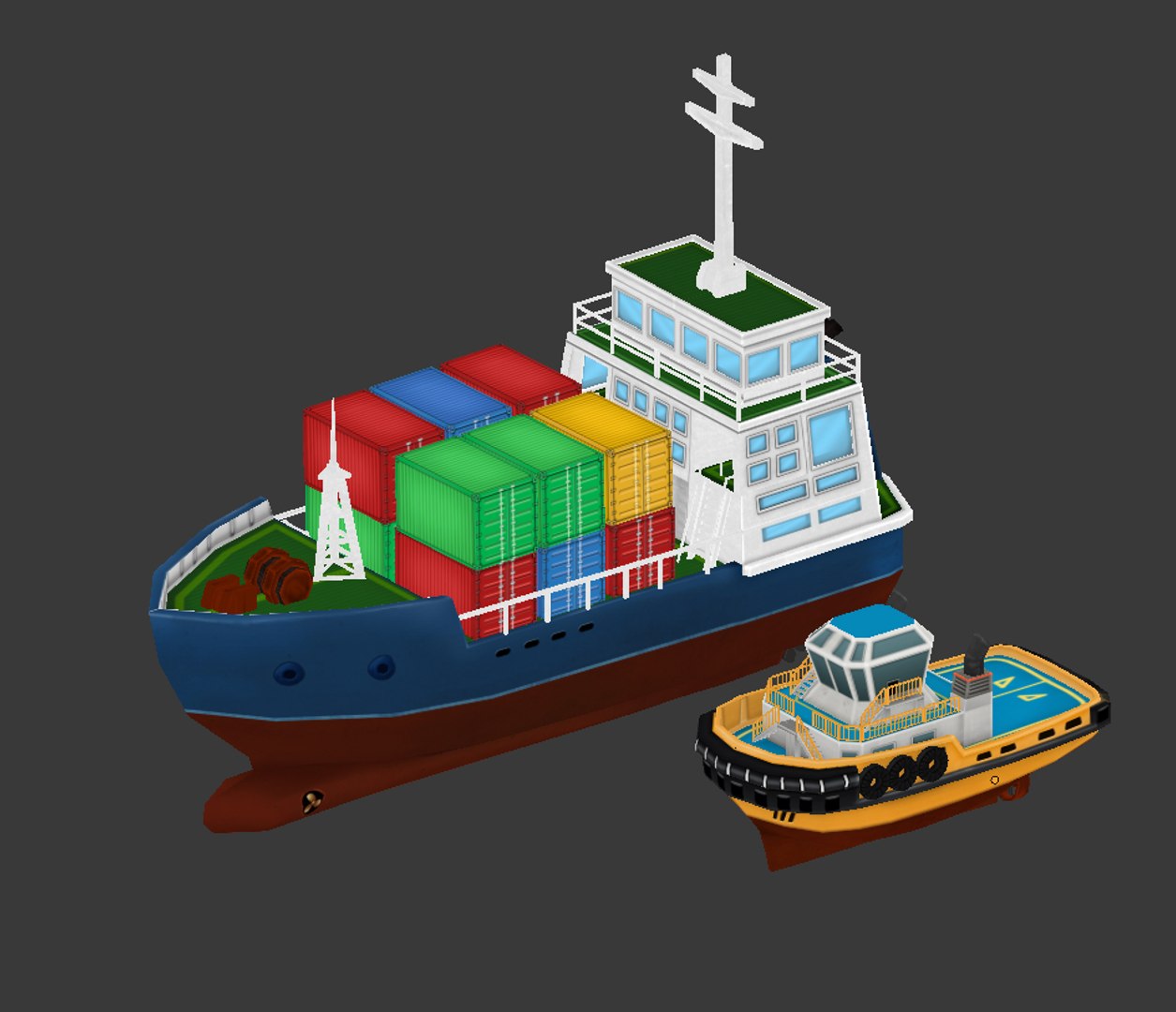 Cartoon Ship Container 3D Model - TurboSquid 1231796