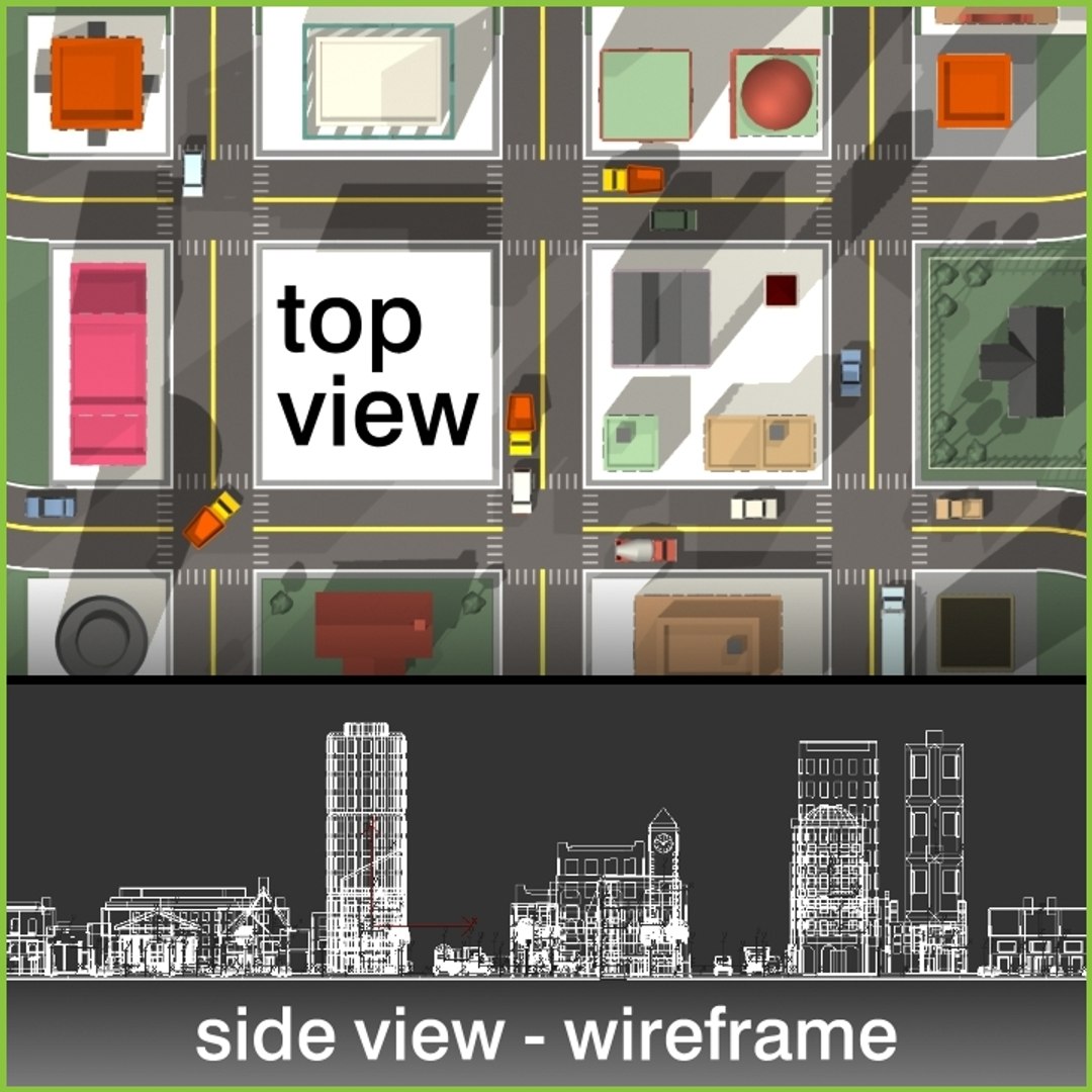 Trendy Simple City 3d Model