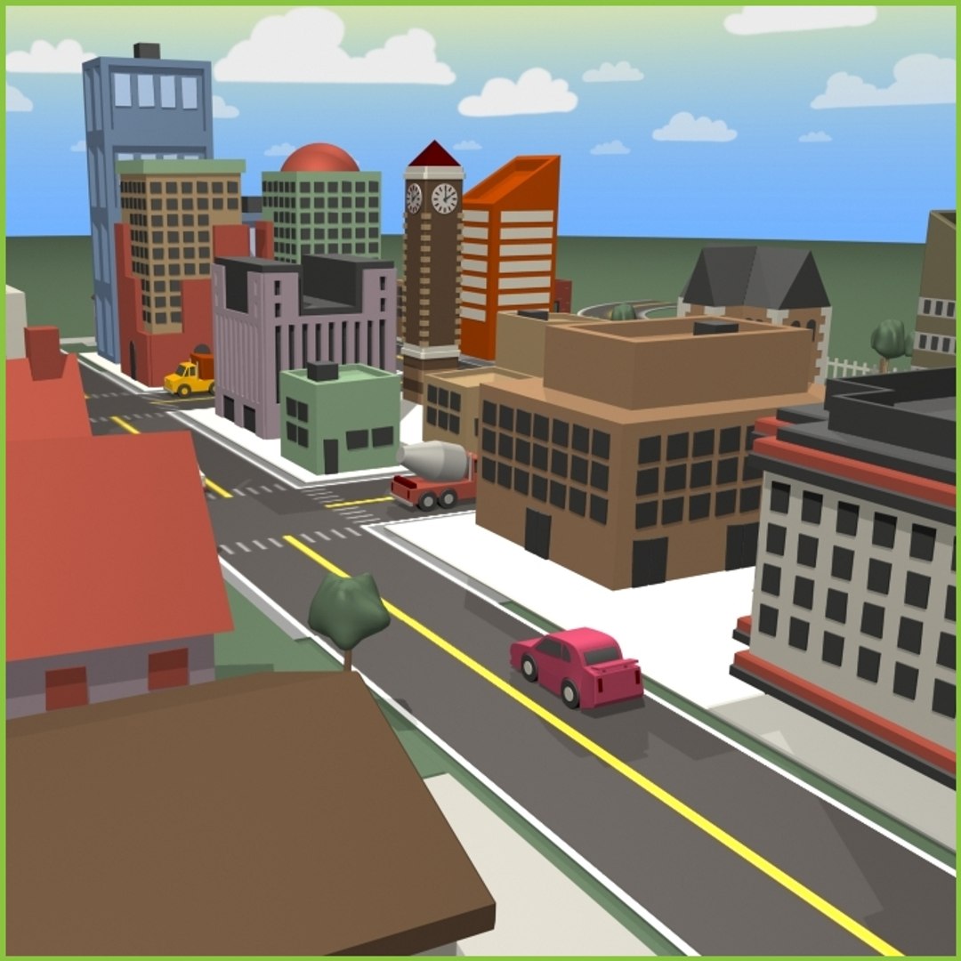Trendy Simple City 3d Model