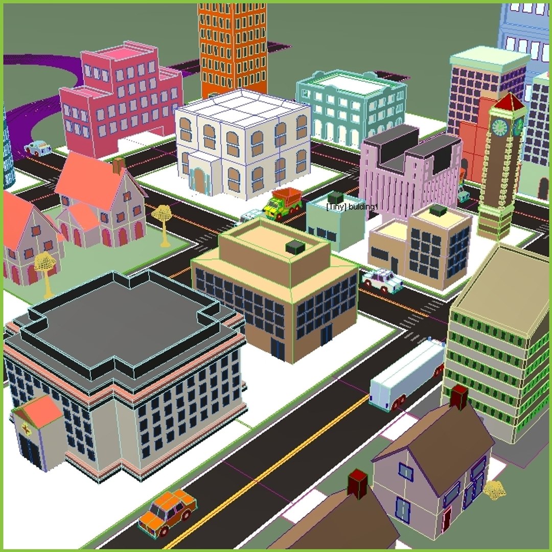 Trendy Simple City 3d Model
