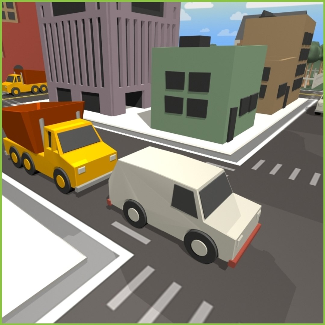 Trendy Simple City 3d Model