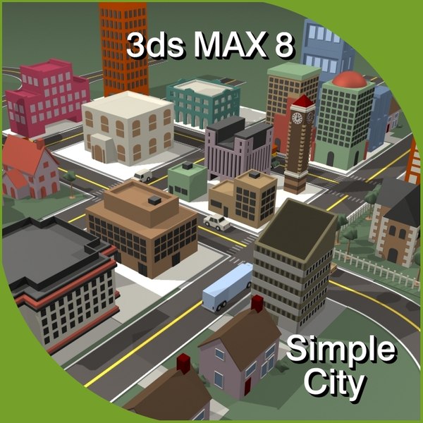trendy simple city 3d model