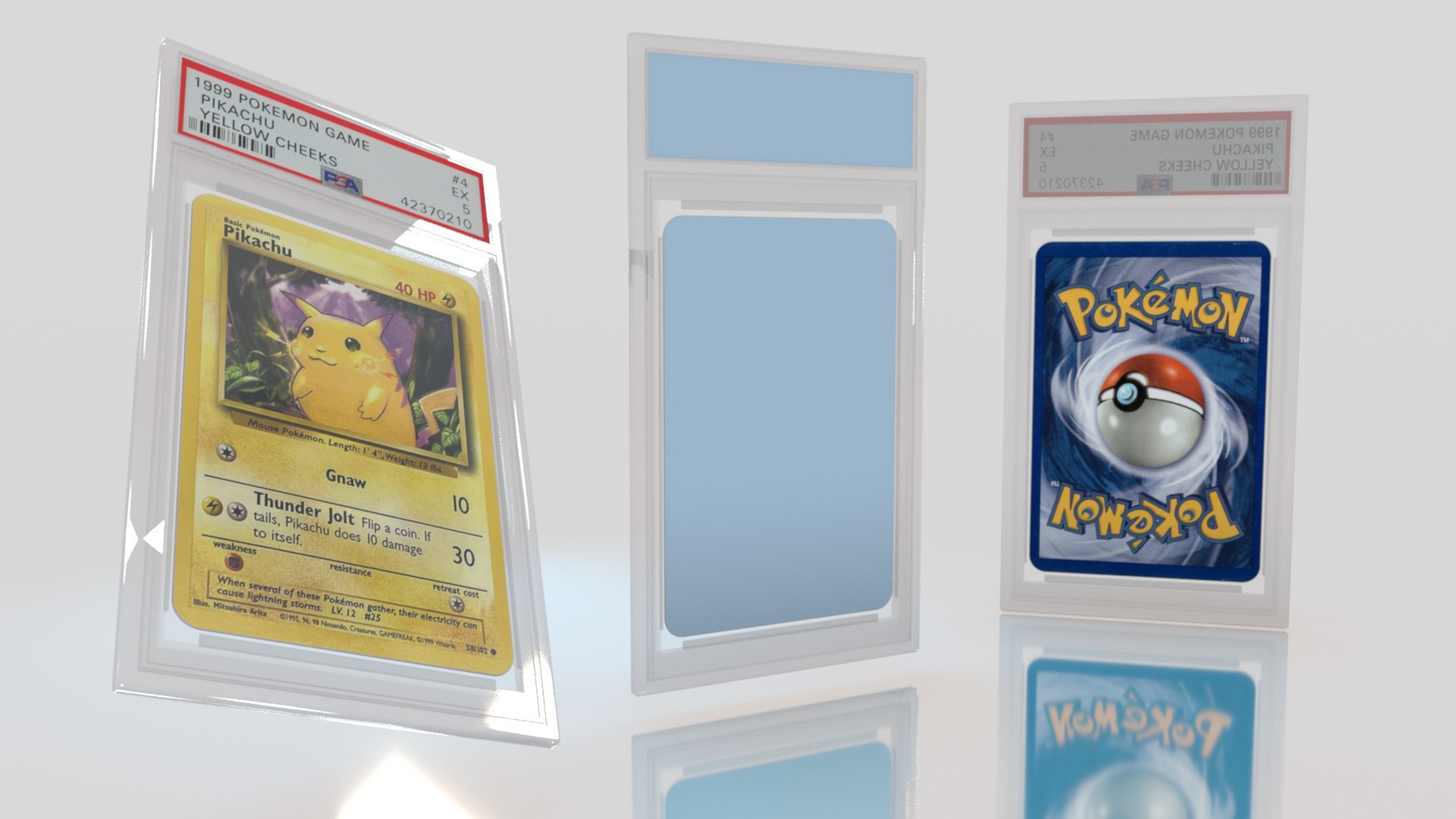 3D Empty Graded Card Slab Holder Case For Trading Card Games Model ...