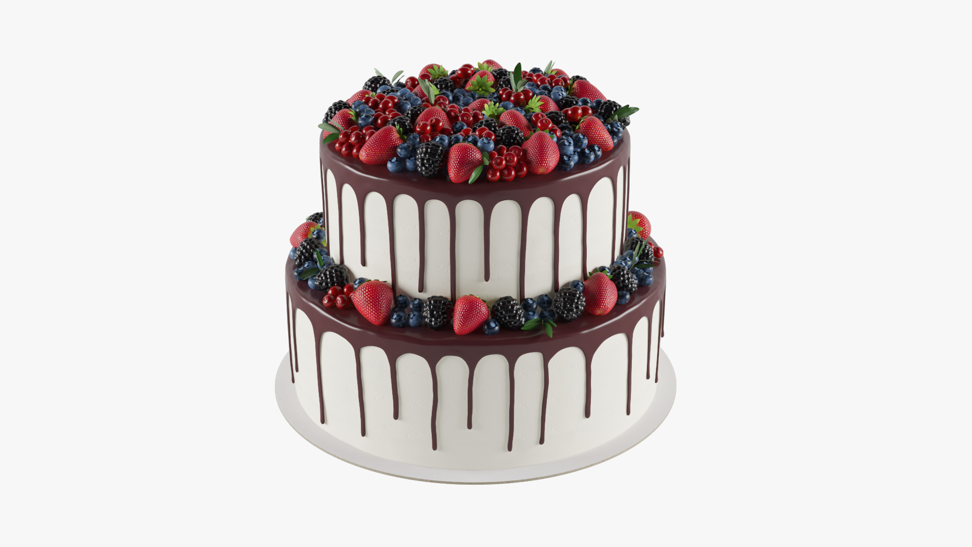 3D Wedding Berry Cake Model - TurboSquid 2107803