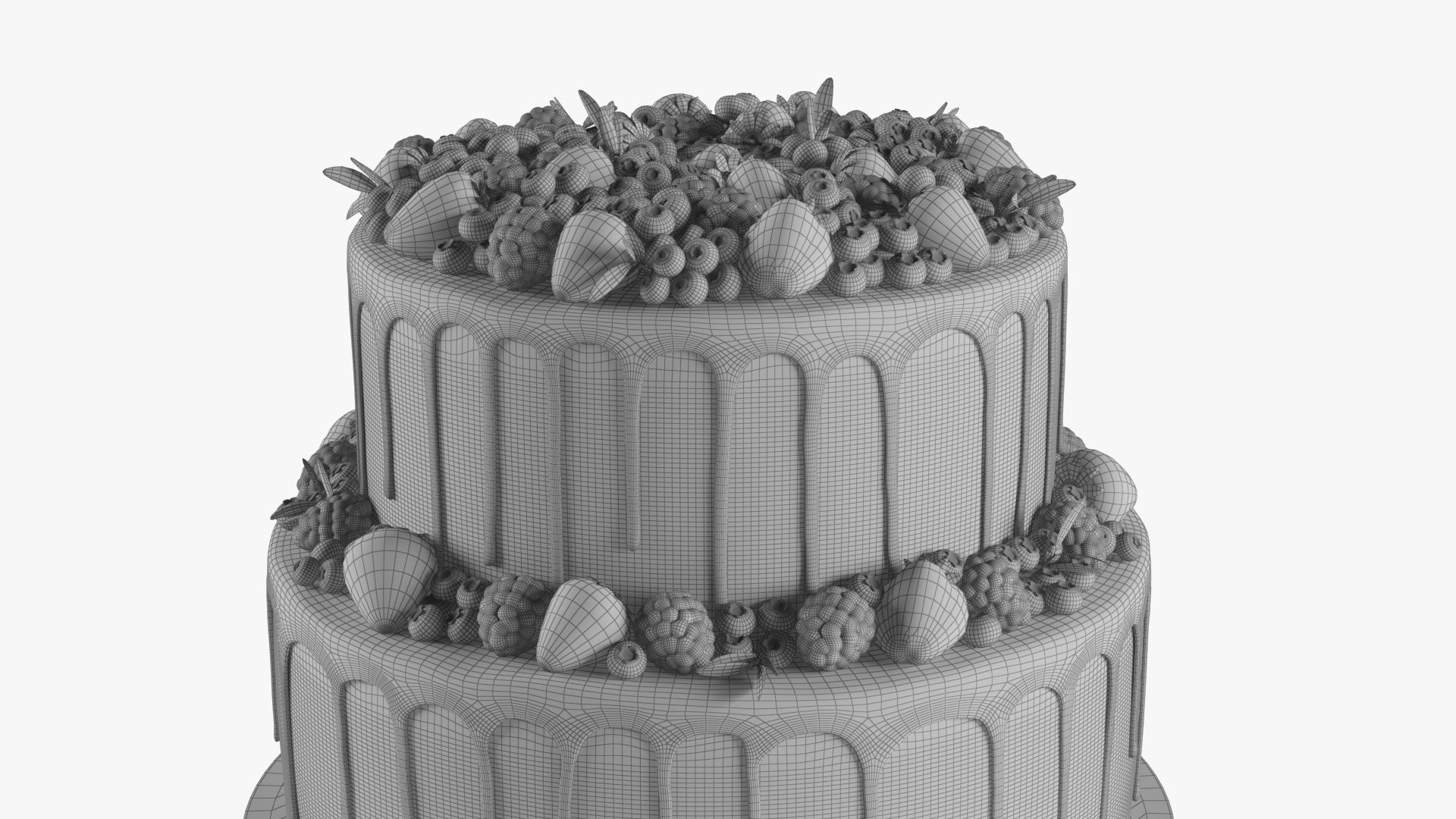 3D Wedding Berry Cake Model - TurboSquid 2107803