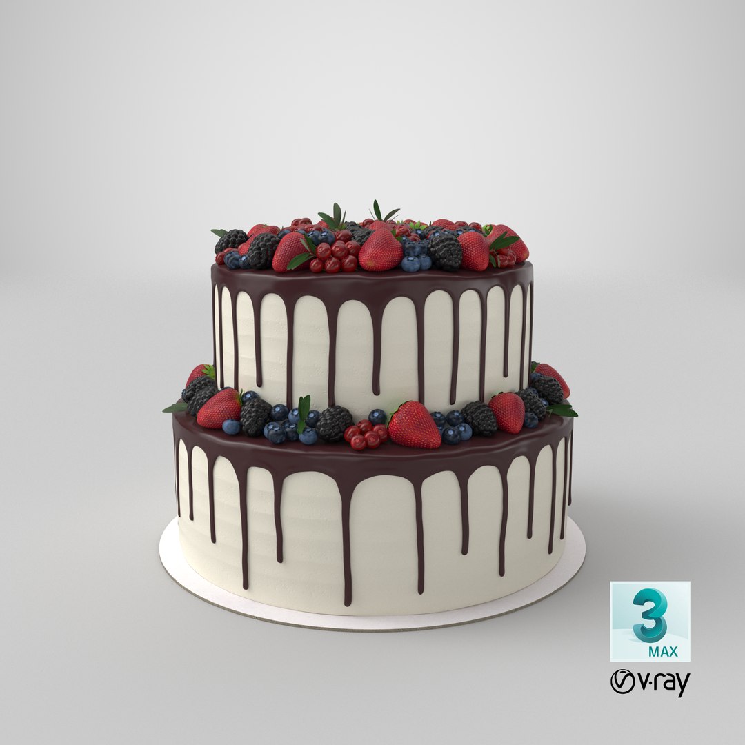 3D Wedding Berry Cake Model - TurboSquid 2107803