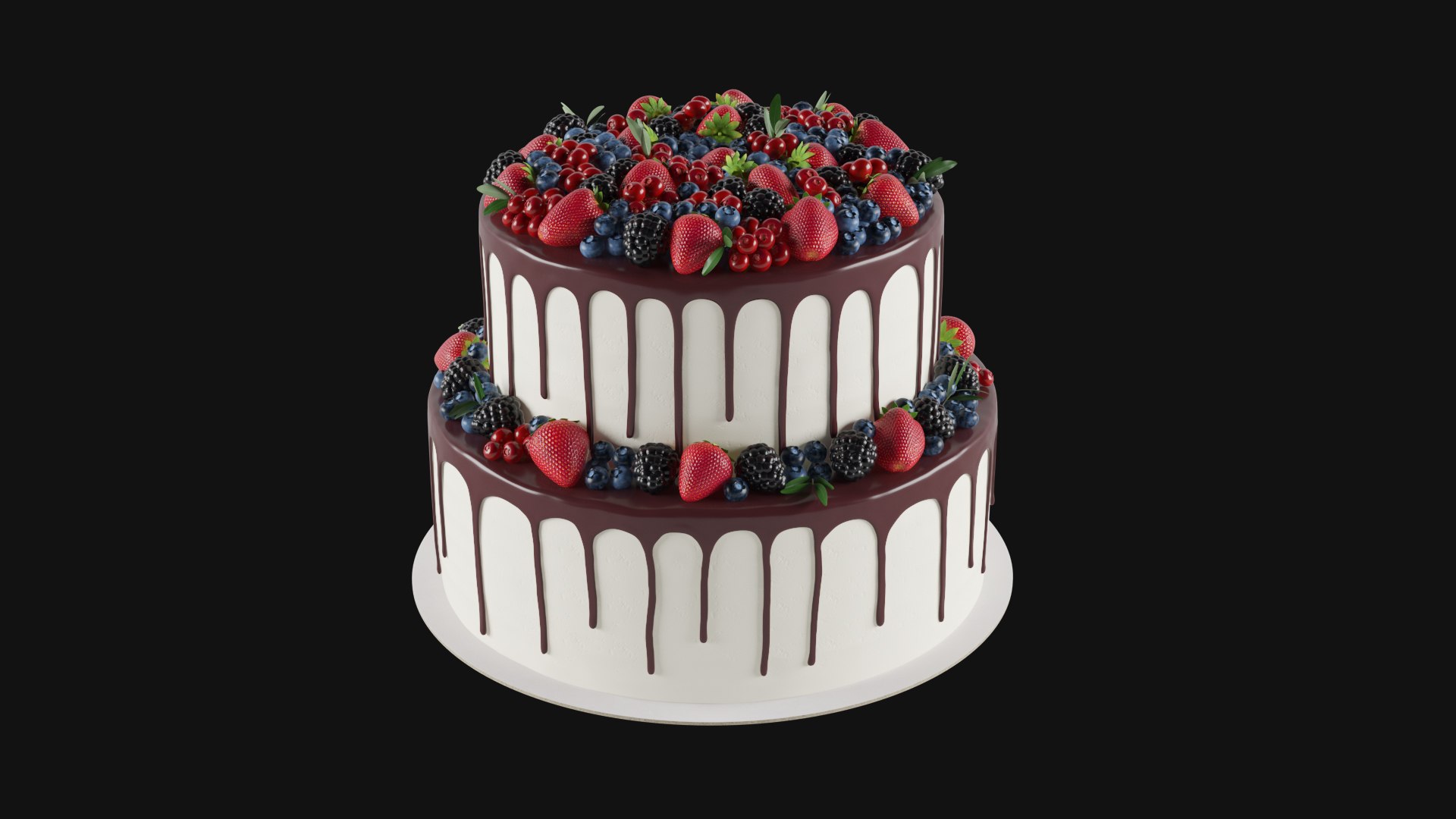 3D Wedding Berry Cake model - TurboSquid 2107803
