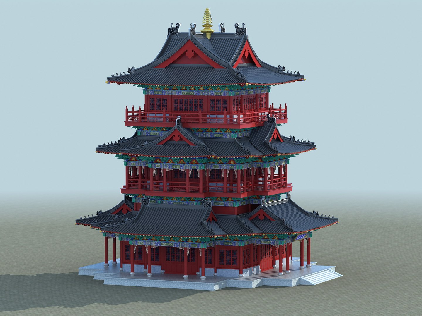 Chinese Building 31 Model - TurboSquid 1984149