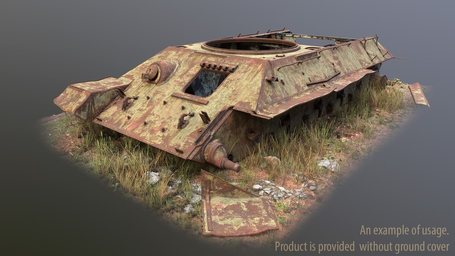 3D Model Tank T-34-85 Hull Rusted - TurboSquid 1793479