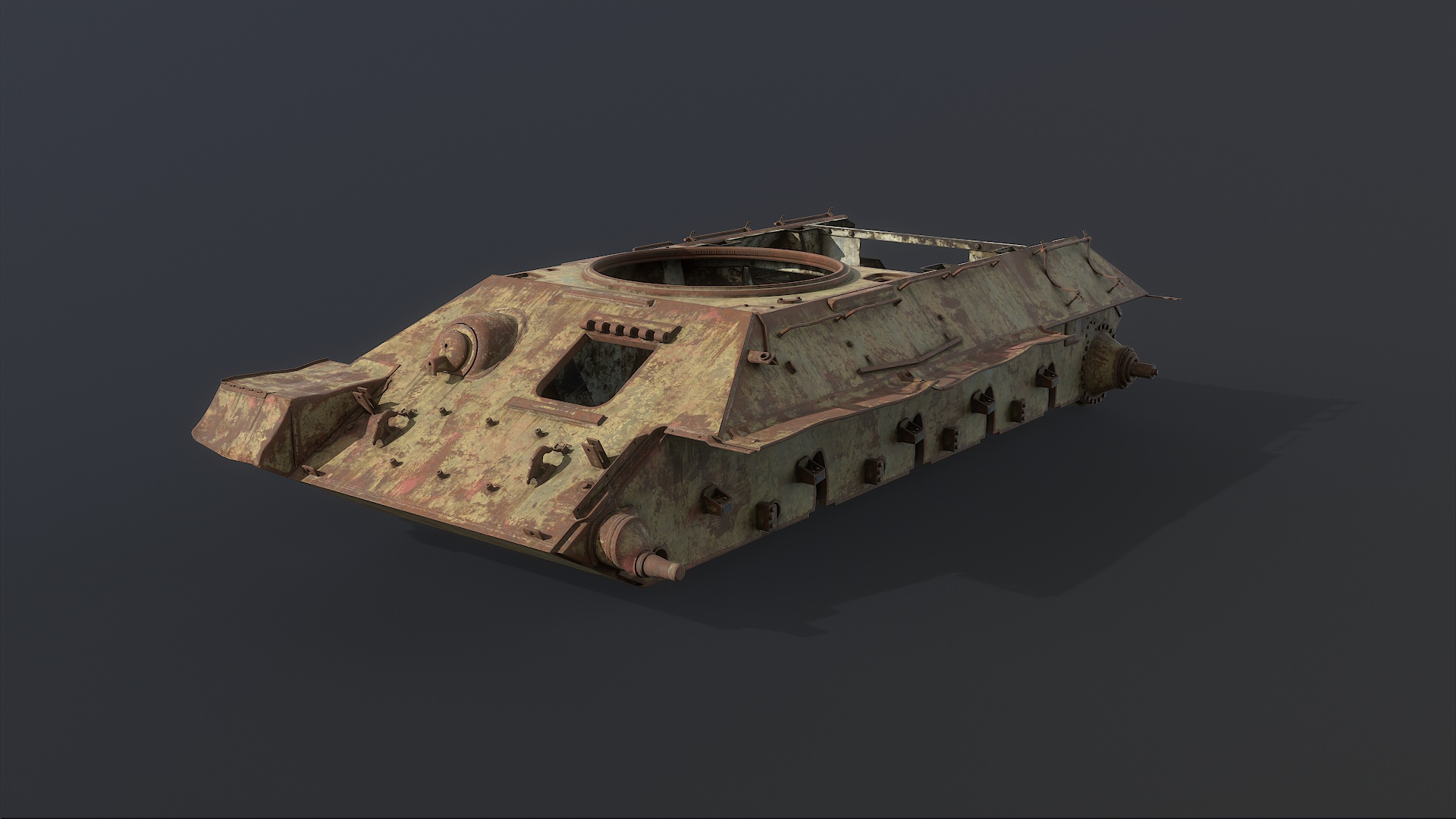 3D Model Tank T-34-85 Hull Rusted - TurboSquid 1793479