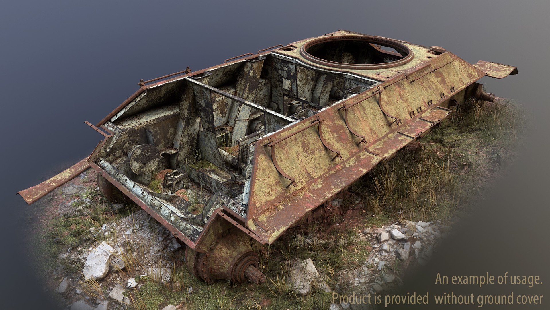 3D Model Tank T-34-85 Hull Rusted - TurboSquid 1793479