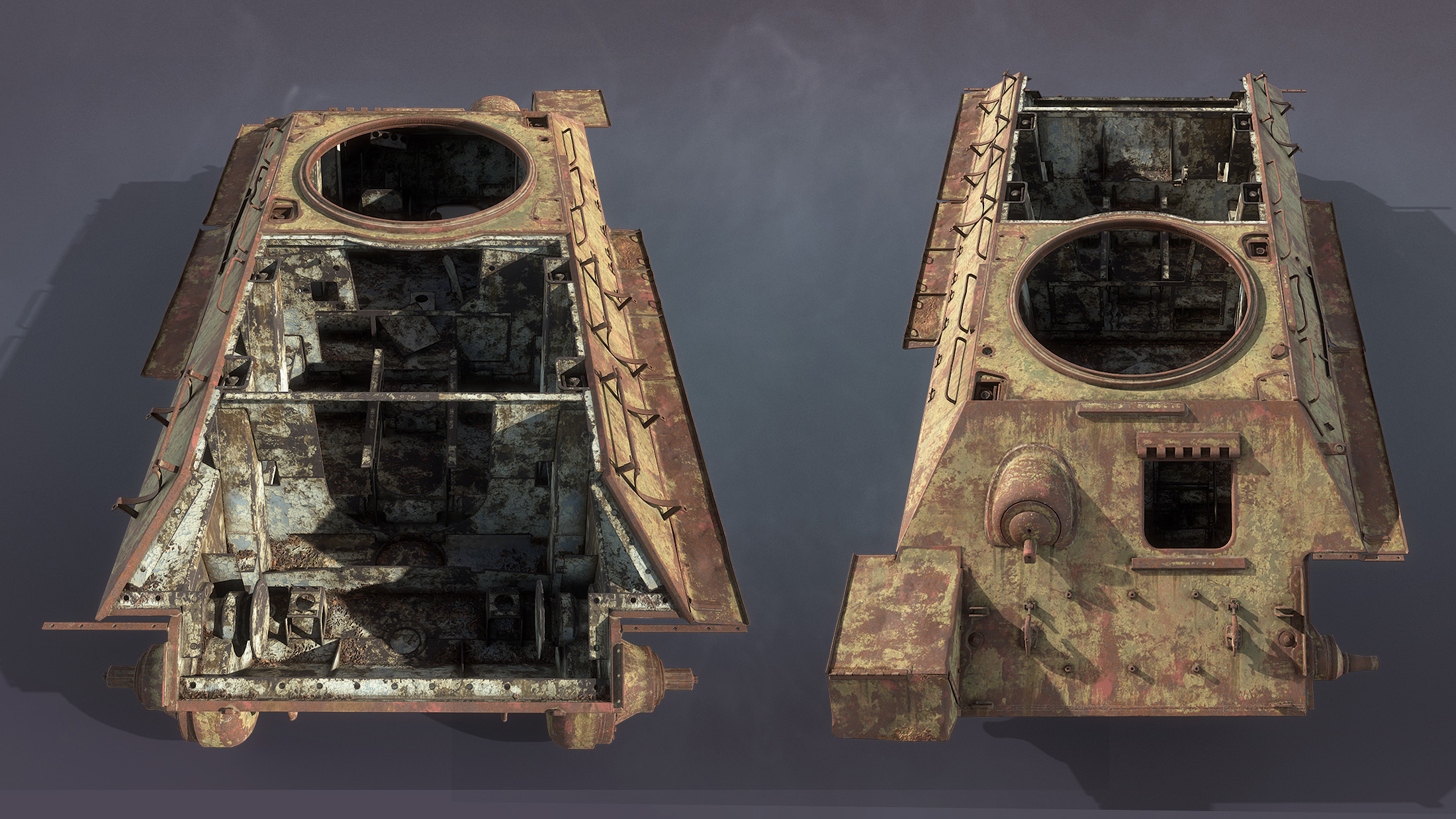 3D model Tank T-34-85 Hull Rusted - TurboSquid 1793479