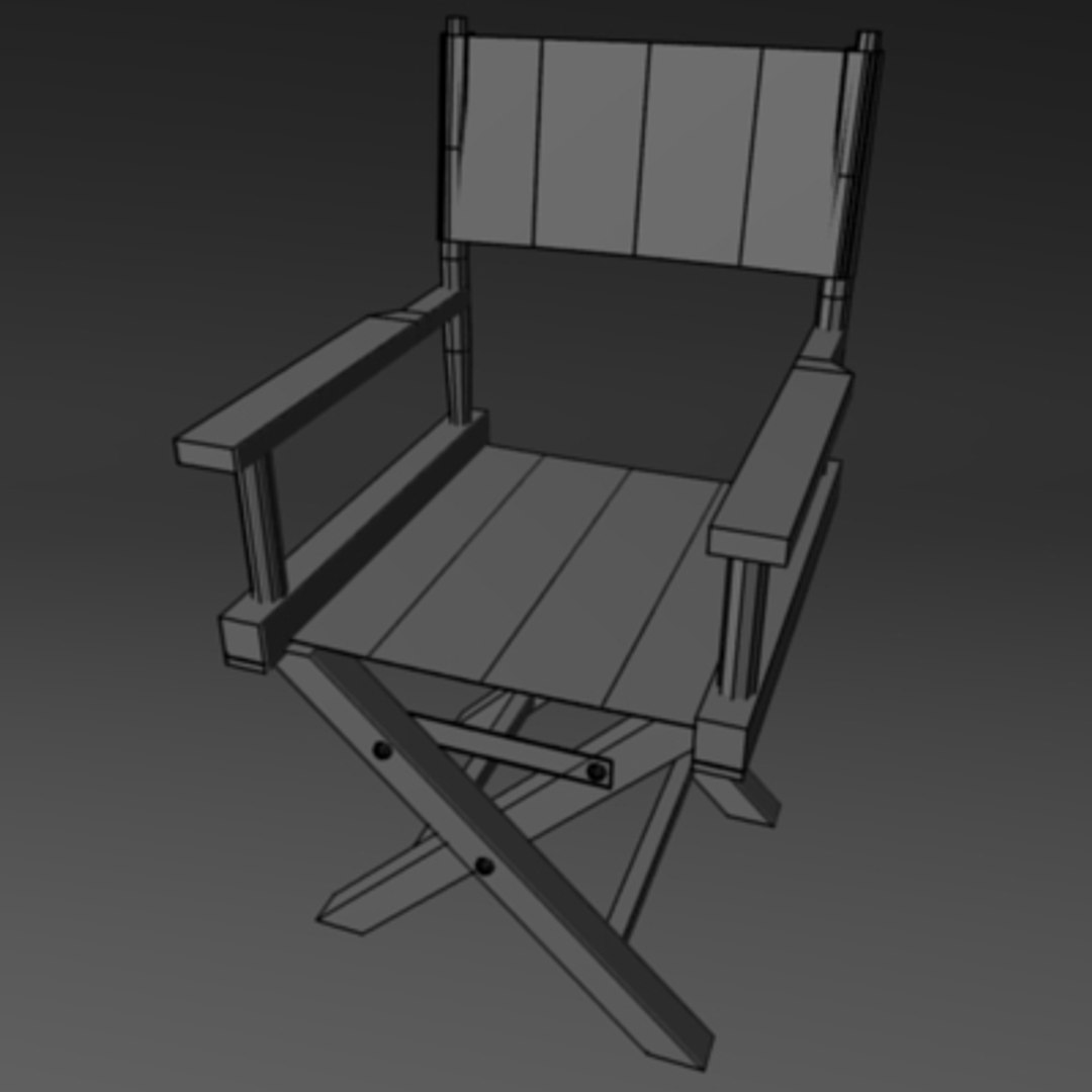 3d model directors chair