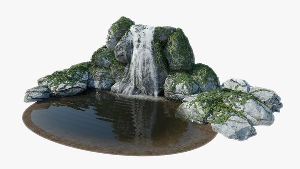 waterfall water falling 3d model