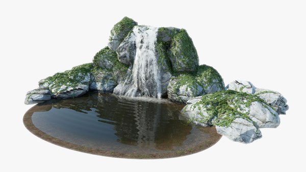waterfall water falling 3d model