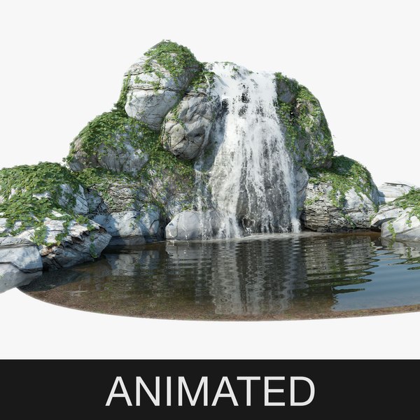 waterfall water falling 3d model