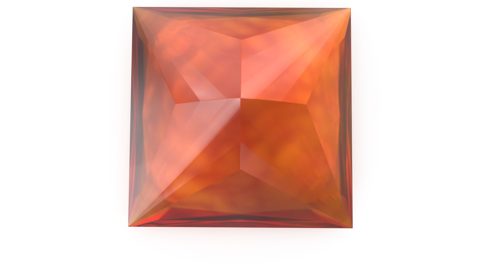 3D Model Princess Cut Amber - TurboSquid 1860296