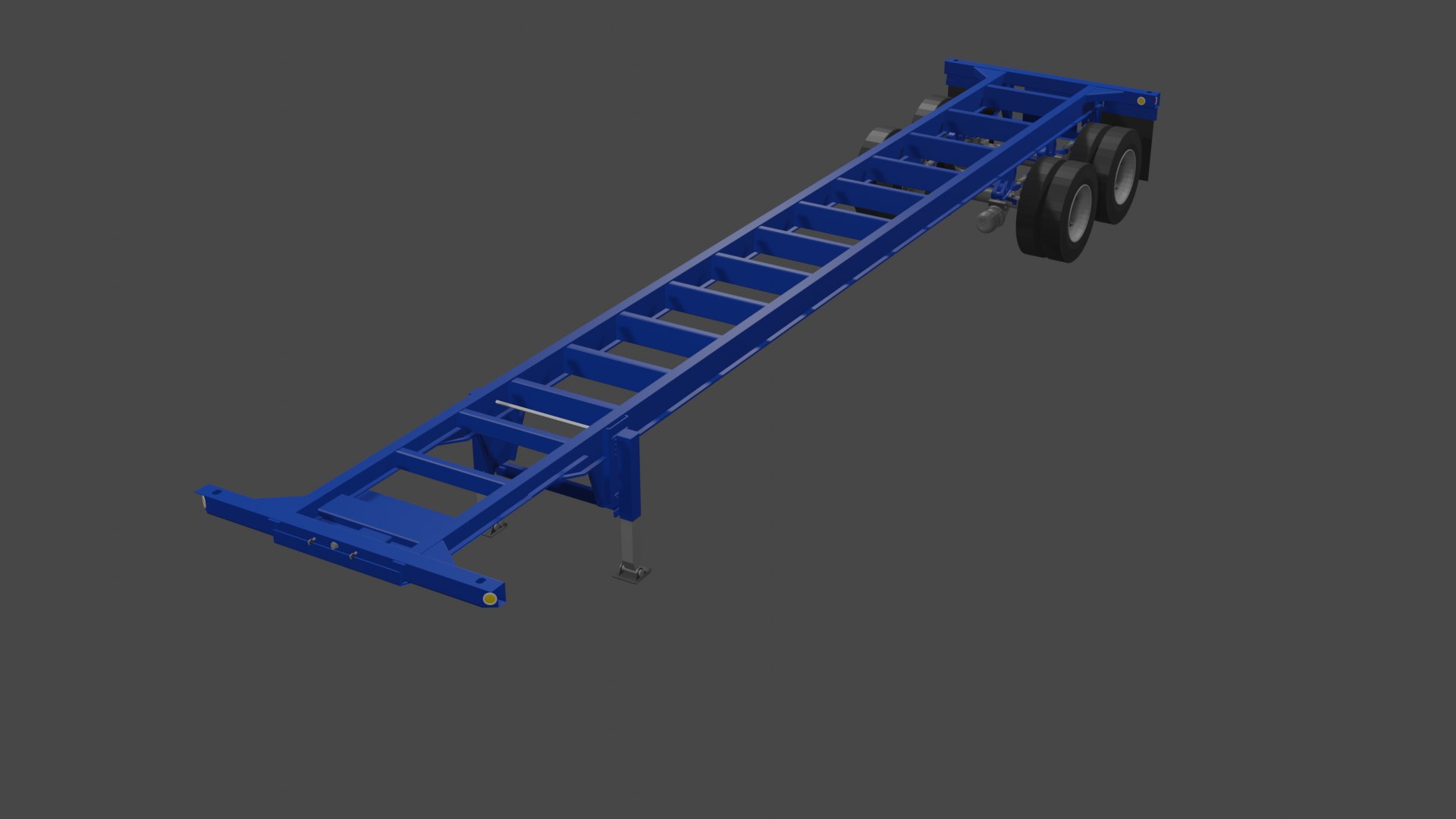 Shipping Container Trailer For 40 Foot Containers Model - TurboSquid ...