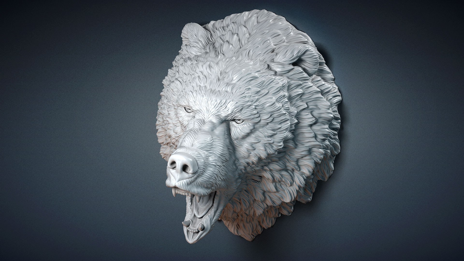 Angry Bear Animal Head Model - TurboSquid 1444438