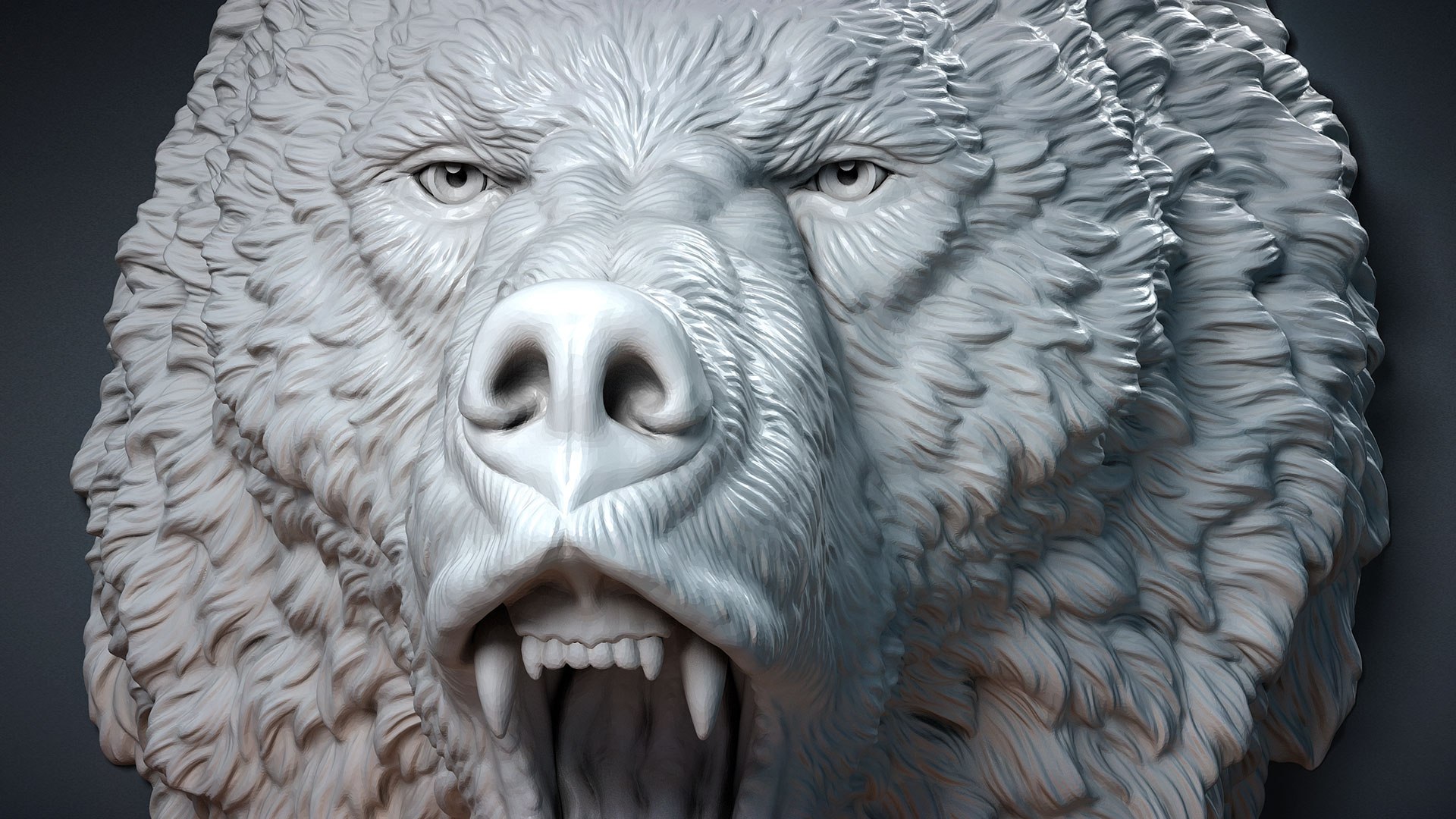 Angry Bear Animal Head Model - TurboSquid 1444438