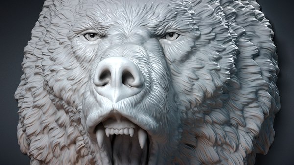 Angry bear animal head model - TurboSquid 1444438