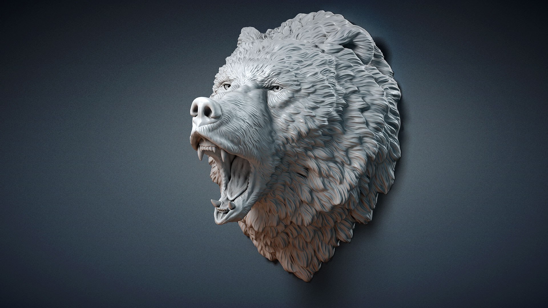 Angry Bear Animal Head Model - TurboSquid 1444438