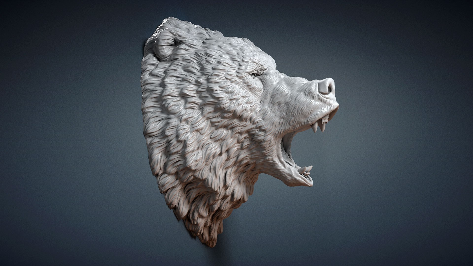 Angry Bear Animal Head Model - TurboSquid 1444438