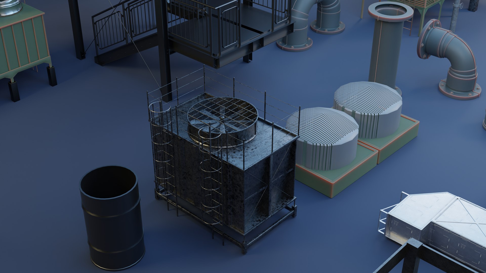 Rooftop Object Collection 3D Model - TurboSquid 2008038