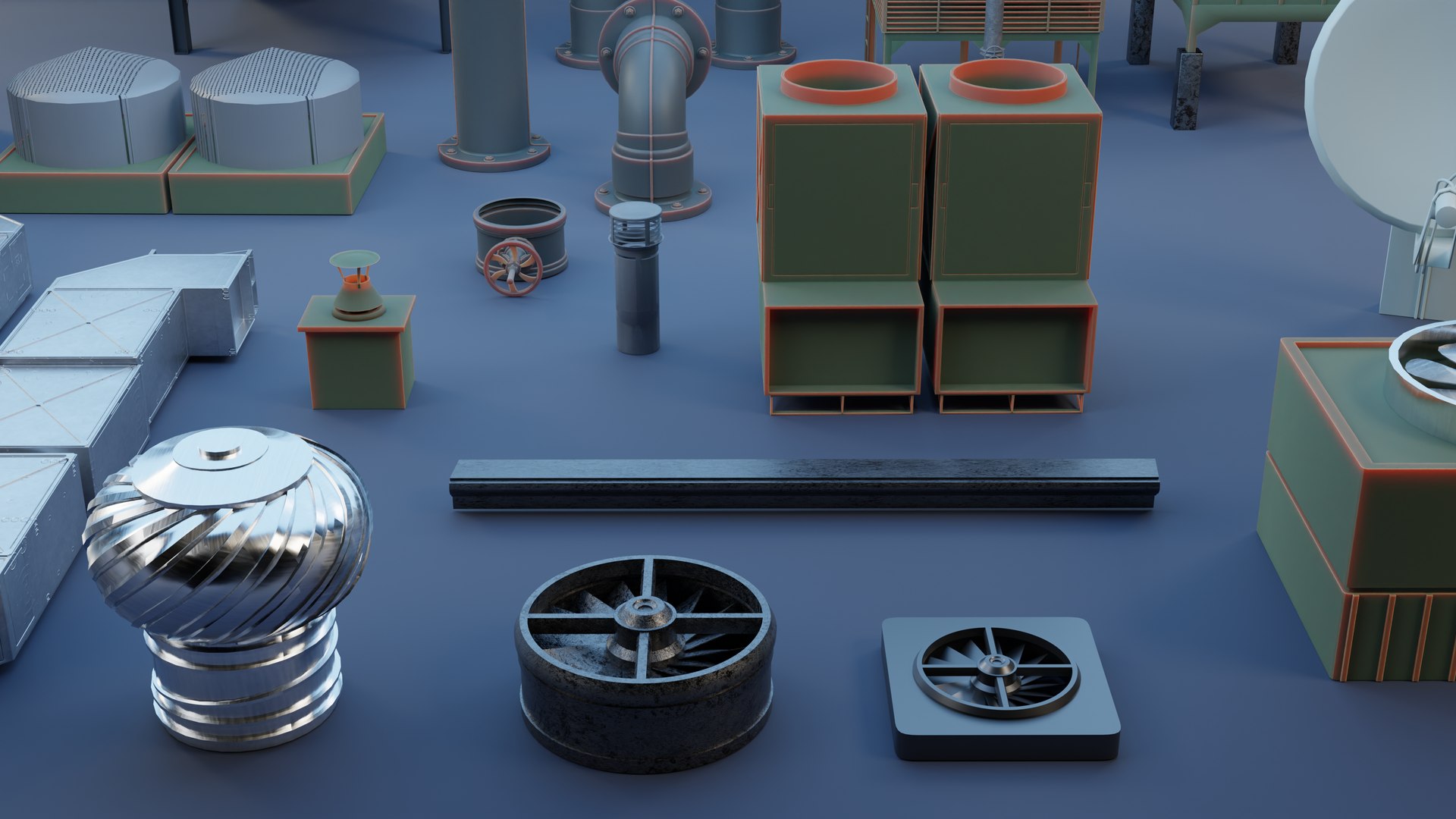 Rooftop Object Collection 3D Model - TurboSquid 2008038