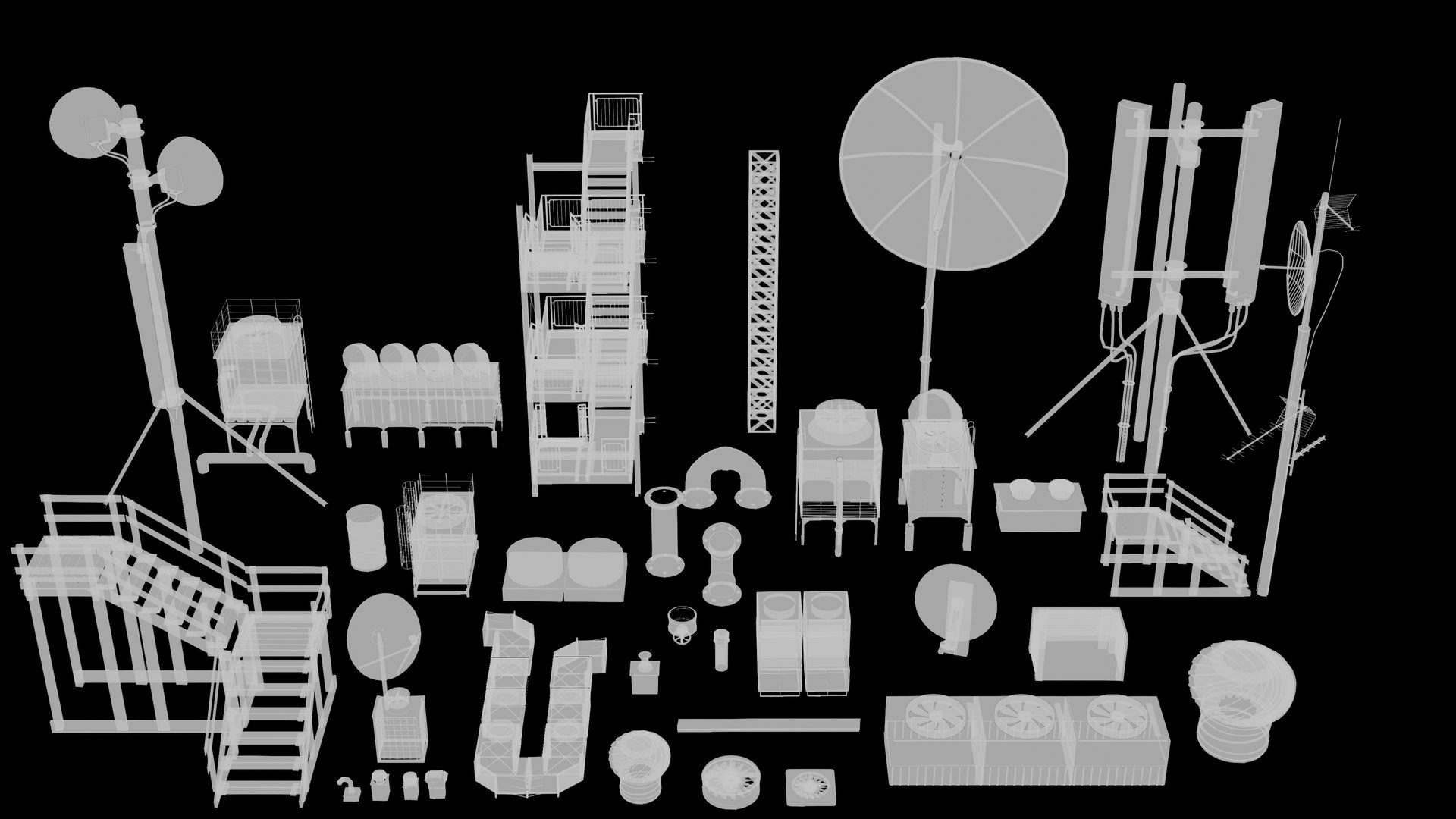 Rooftop Object Collection 3D Model - TurboSquid 2008038