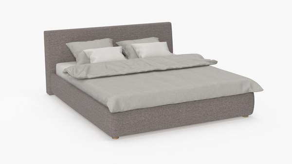 modelo 3d Cama Doble con Cabecera - TurboSquid 2237125