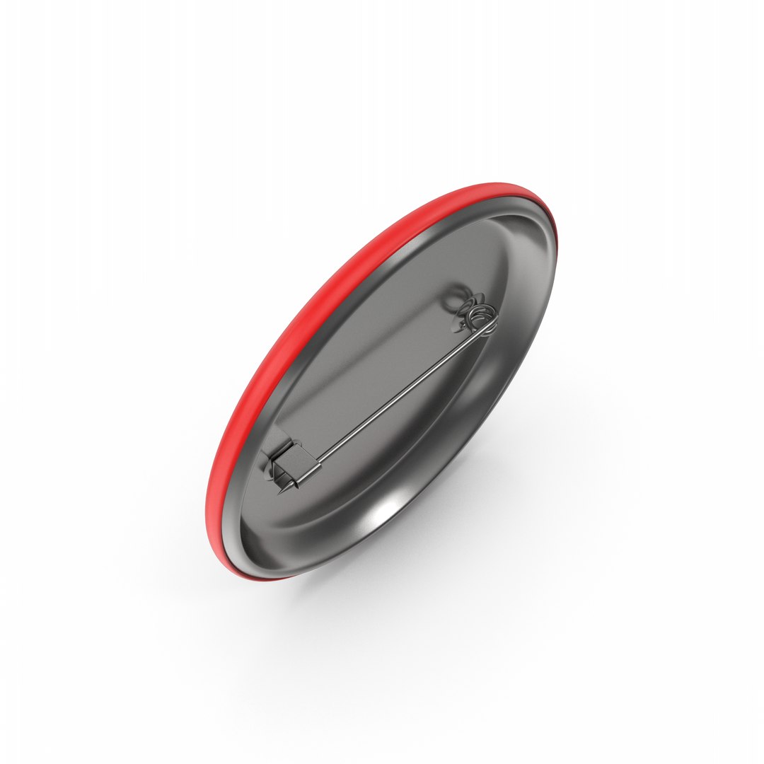 3D Model Red Button Pin Badge - TurboSquid 2021961